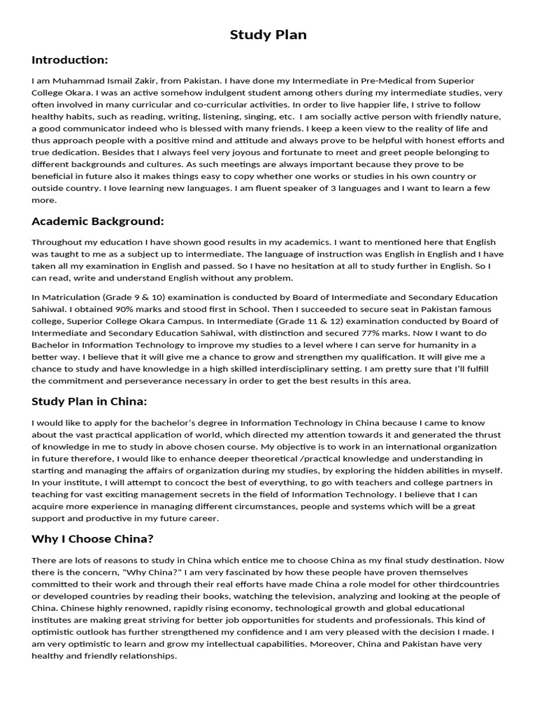 Study Plan | PDF | Knowledge | Cognition