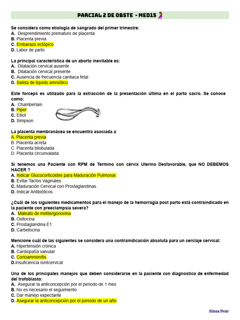 parcial 2 de obste med15 | PDF | El embarazo | Parto
