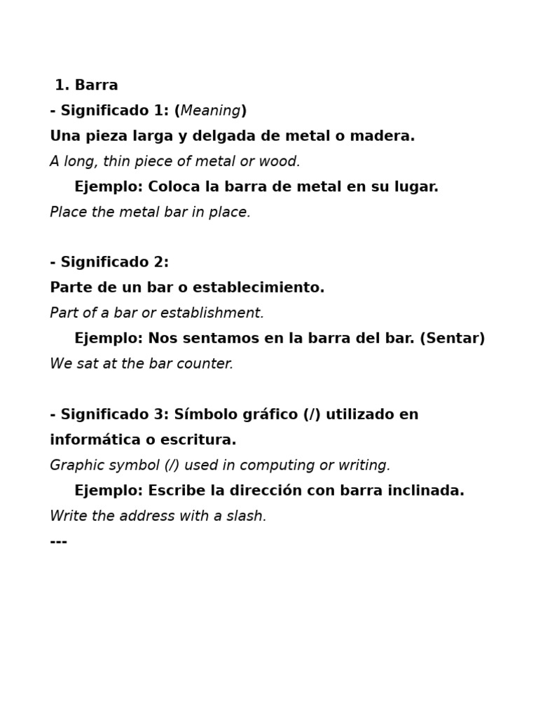 Palabras con Múltiples Significados | PDF | Bancos | Taco