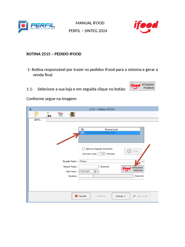 Manual Pedido Ifood 2024 | PDF