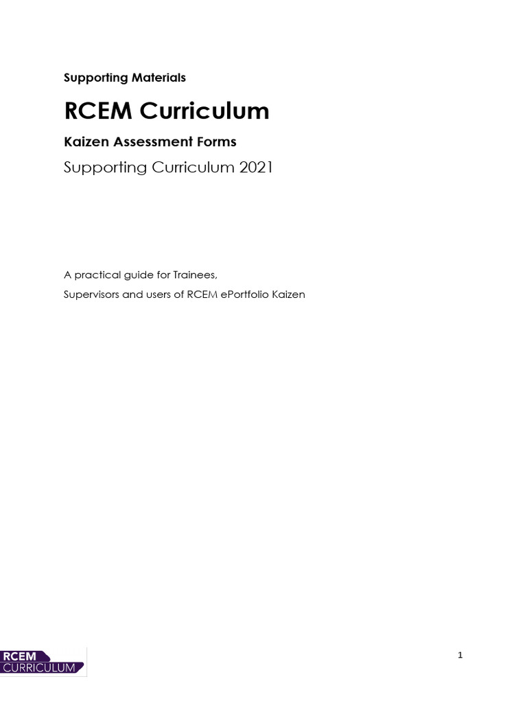 RCEM Kaizen ePortfolio Guide | PDF | Learning | Audit