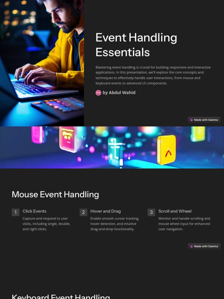 Event Handling Essentials | PDF | Keyboard Shortcut | Computer Keyboard