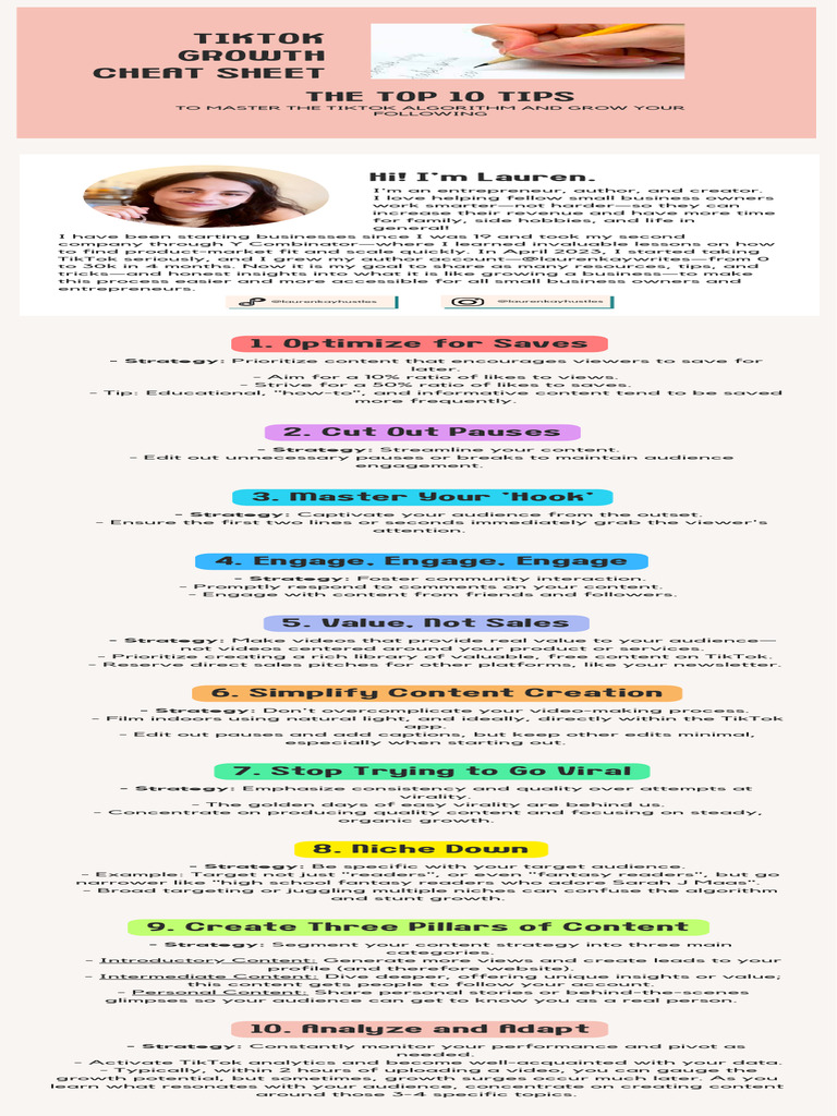Tik Tok Growth Cheat Sheet | PDF | Mass Media | Human Communication