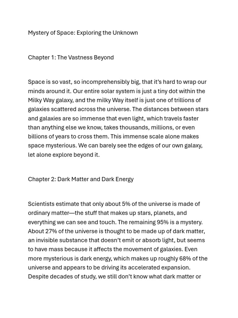Mystery of Space - Exploring The Unknown | PDF | Universe | Black Hole