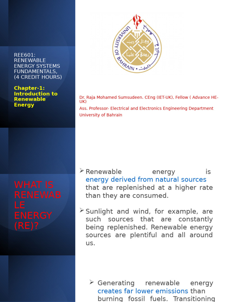 REE601_Chapter-1-Part-II | PDF | Renewable Energy | Hydroelectricity