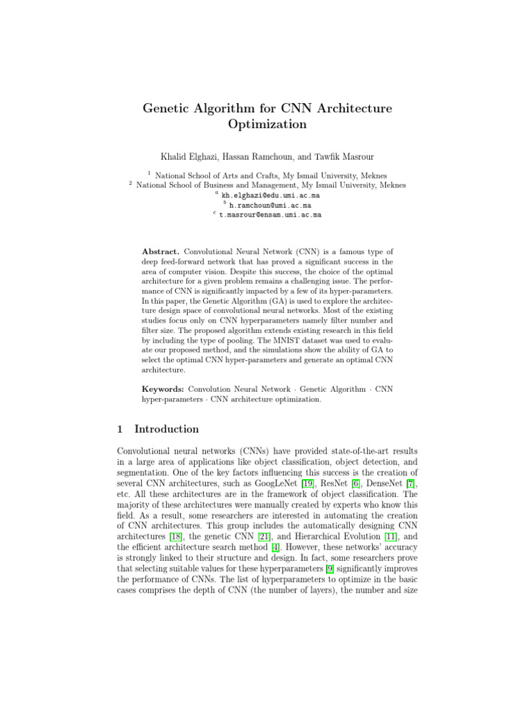 CNN and Genetic Algorithm | PDF | Genetic Algorithm | Applied Mathematics