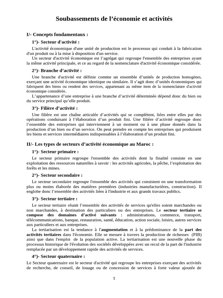 Économie Marocaine : Secteurs et Plans Stratégiques | PDF | Secteur tertiaire | Économie