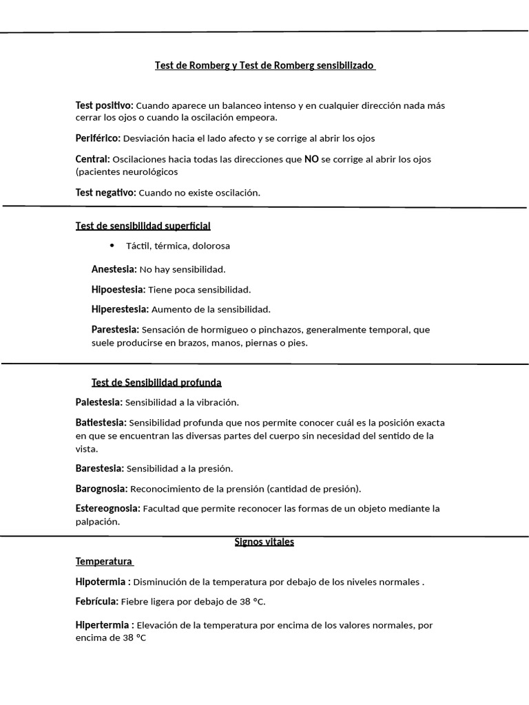 Test de Romberg y Test de Romberg sensibilizado | PDF | Tobillo ...