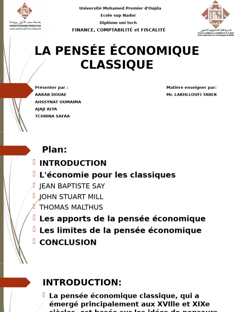 La Pensée Économique Classique | PDF | Économie | Croissance économique