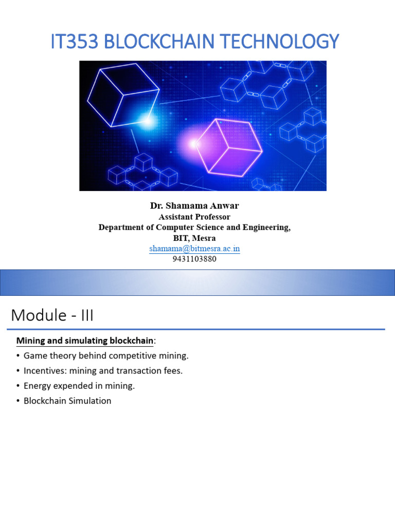 It353 Bct-module 3 | PDF | Game Theory | Cryptocurrency