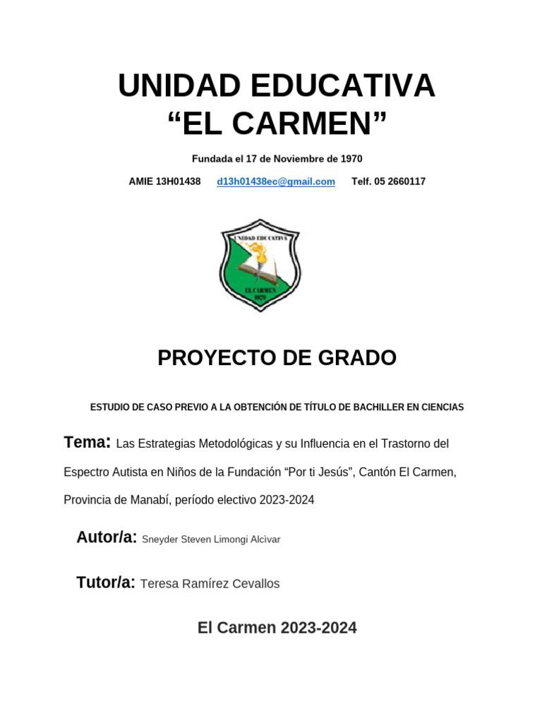 Proyecto de Invetigacion SSLA | PDF | Espectro autista | Sicología