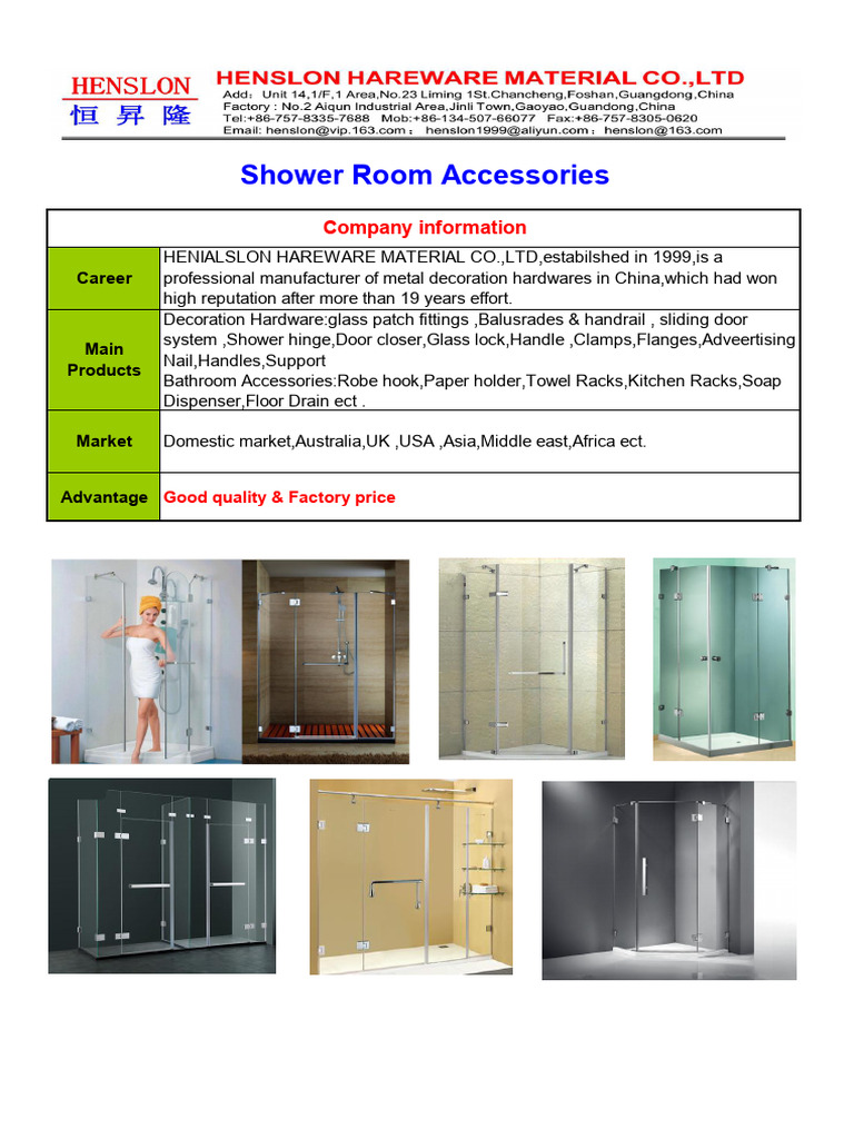 Glass Shower Room Fittings | PDF | Shower