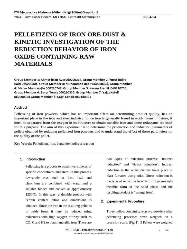 Deney 8 | PDF | Redox | Iron