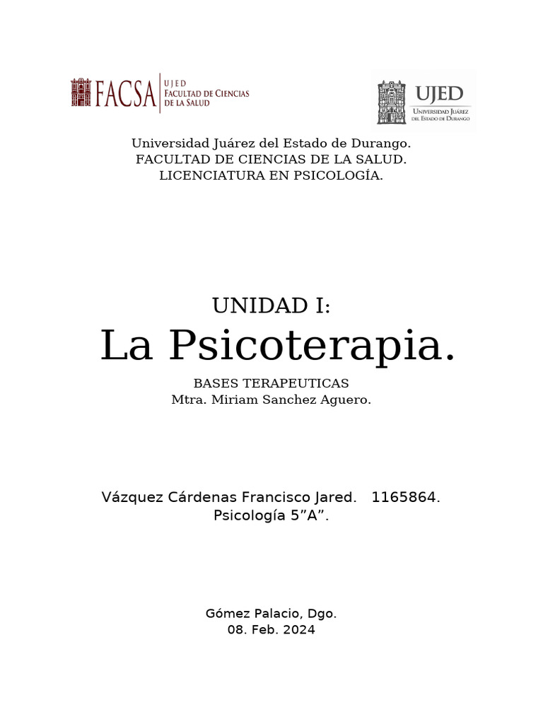 JARED | PDF | Psicoterapia | Sicología