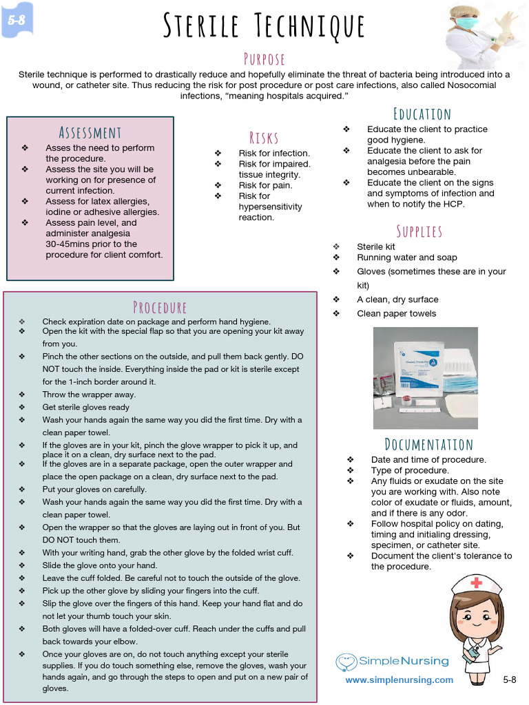 Sterile Technique | PDF | Hospital Acquired Infection | Medical Specialties