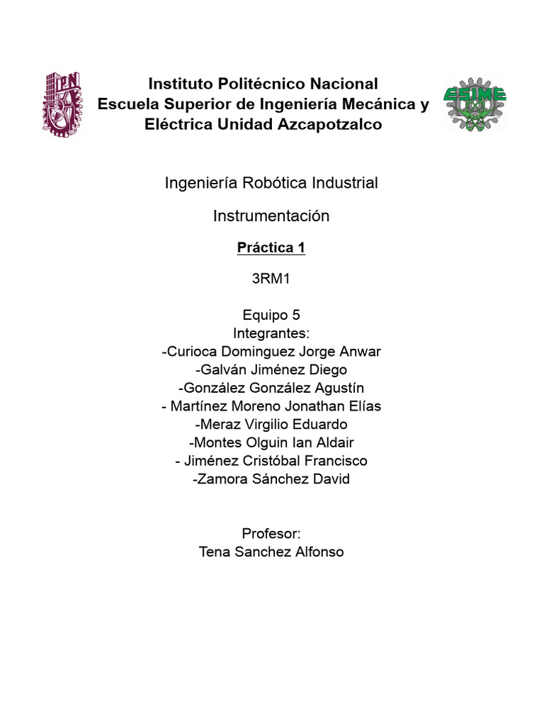 Practica 1 INSTRUM | PDF | Termómetro | Vacío