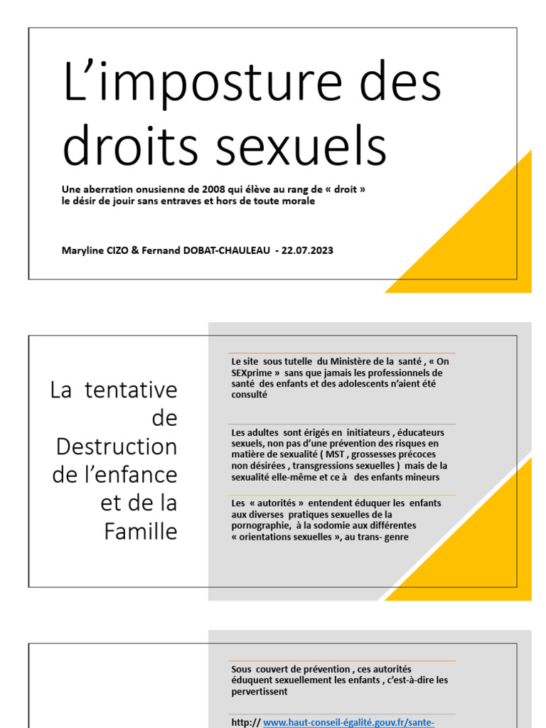 Droits sexuels : manipulation et dangers | PDF | Pédophilie | Sexualité ...