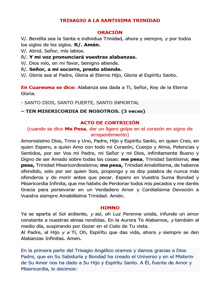 Trisagio A La Santísima Trinidad-1 | PDF | eucaristía | Cristo (título)