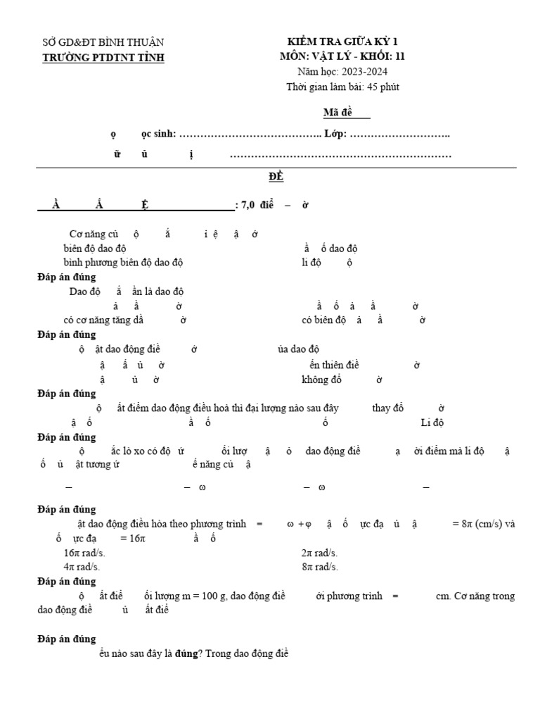 De Thi Giua Hoc Ky 1 Mon Ly Binh Thuan 65010c5d1e | PDF