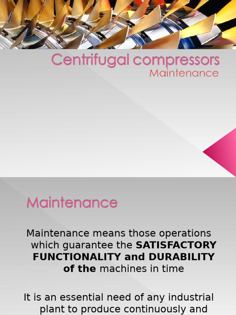 Centrifugal Compressor Maintenance Guide | PDF | Applied And ...