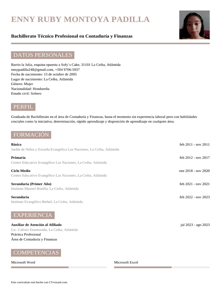 Curriculum de Enny Ruby Montoya Padilla | PDF | Crecimiento personal y ...