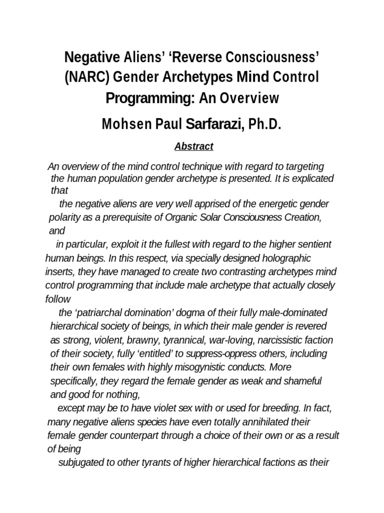 Mind Control and Gender Archetypes | PDF | Love | Narcissism