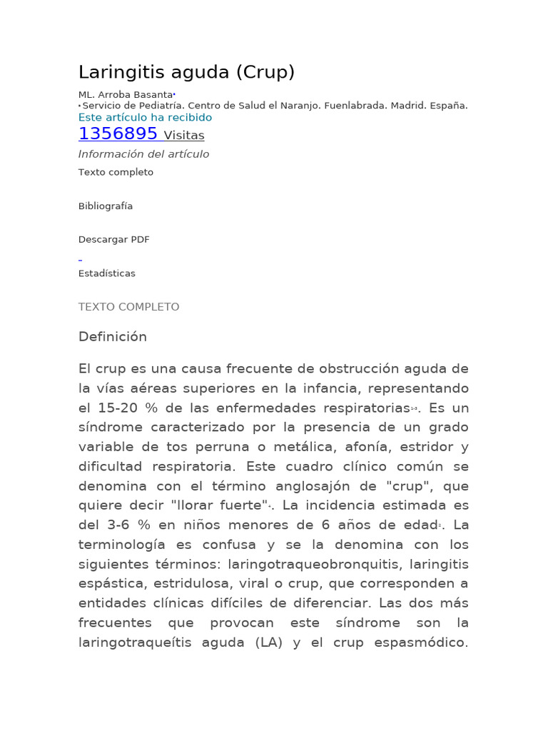 Laringitis Aguda | PDF | Tos | Enfermedades respiratorias