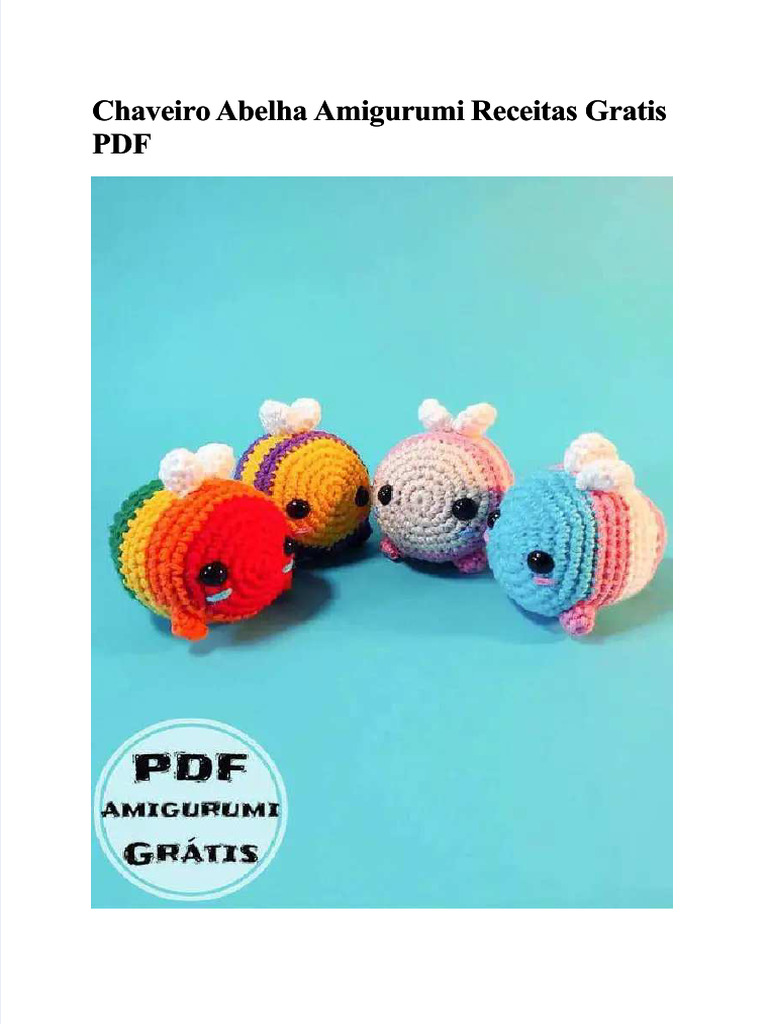 Chaveiro Abelha Amigurumi Receitas Gratis PDF | PDF | Crochê