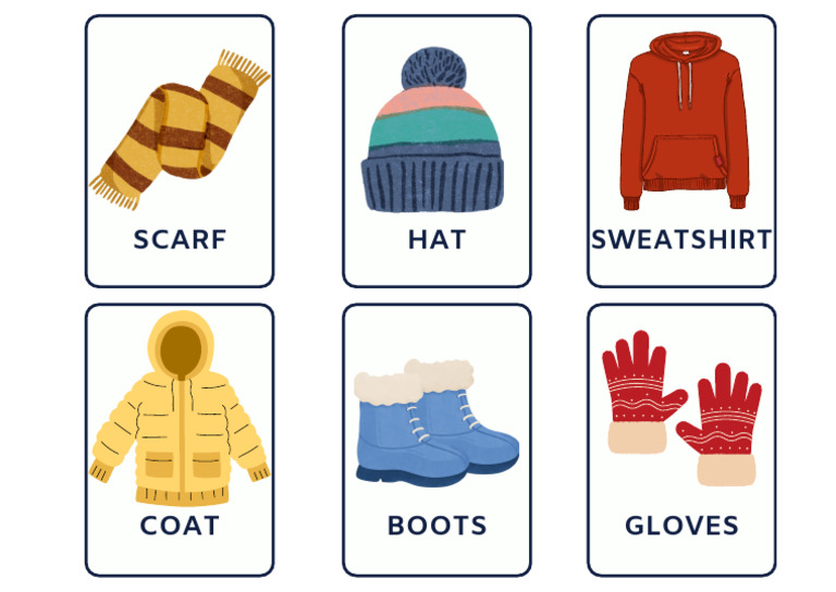 Winter Clothes Flashcards | PDF