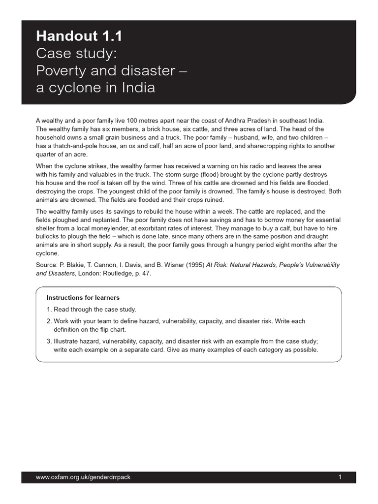 Hand Out 1 Gender-Drr-Handouts-Module1-040711-En | PDF | Hazards | Risk