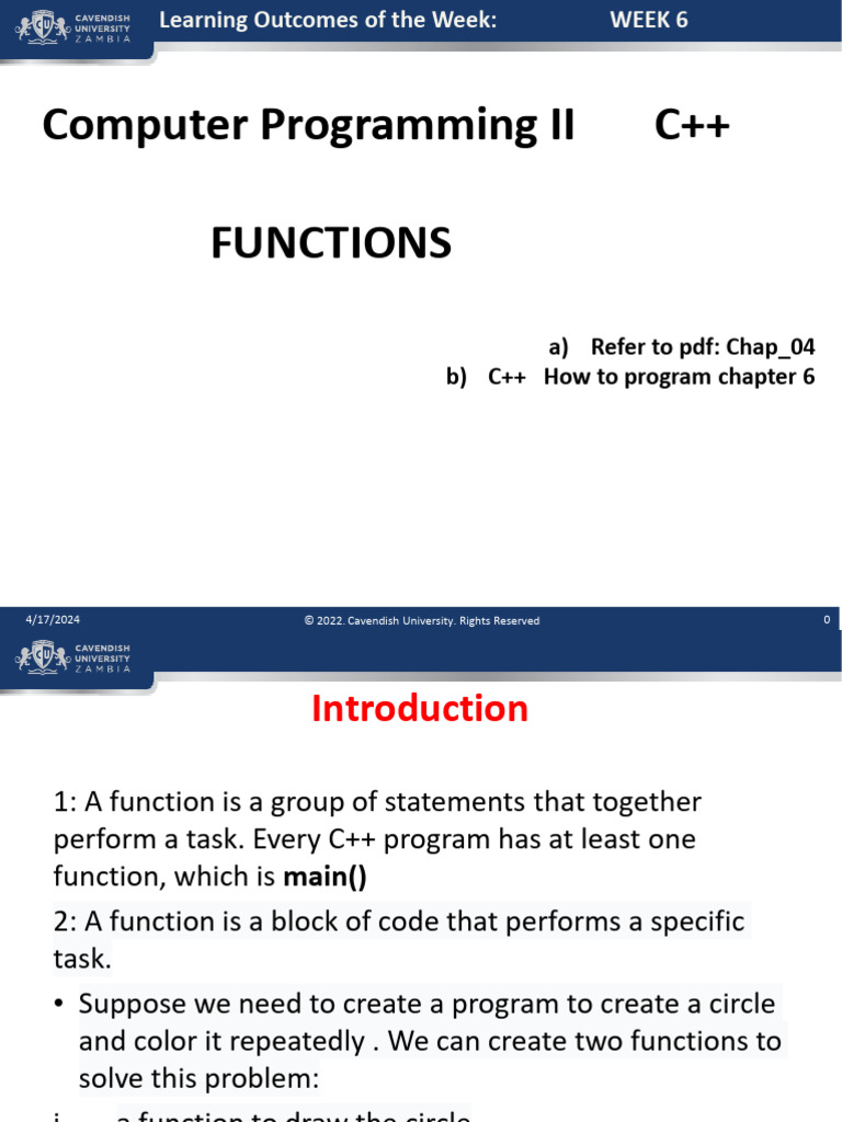 C++-Lesson 4 Functions | PDF | Parameter (Computer Programming) | C++ C++-Lesson 4 Functions | PDF | Parameter (Computer Programming) | C++