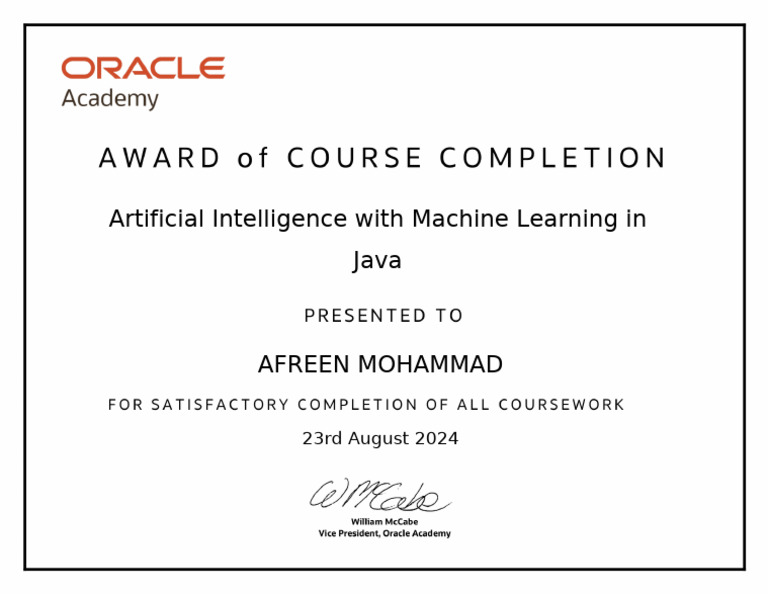 Aiml (Certificate) | PDF