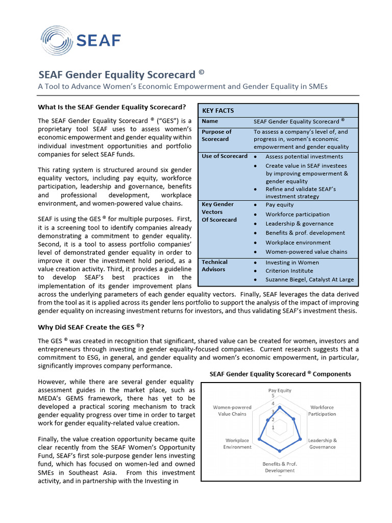 SEAF Gender Equality Scorecard 2019 | PDF | Equal Pay For Equal Work ...