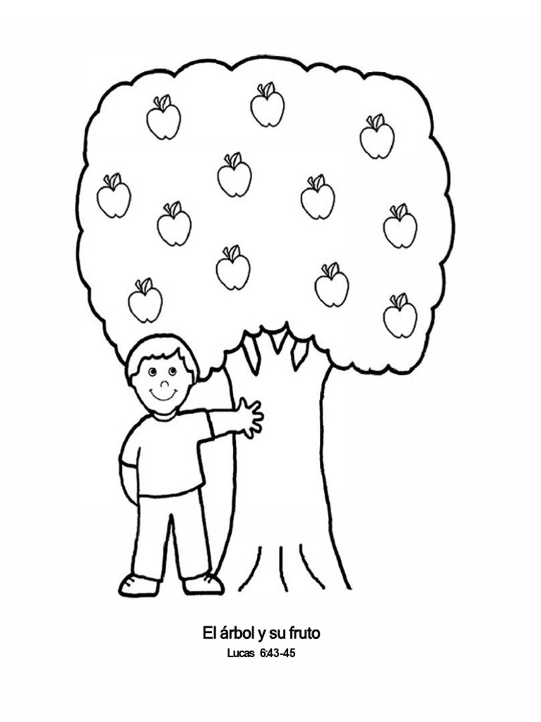 A Tree and Its Fruit Esp Coloring Page | PDF