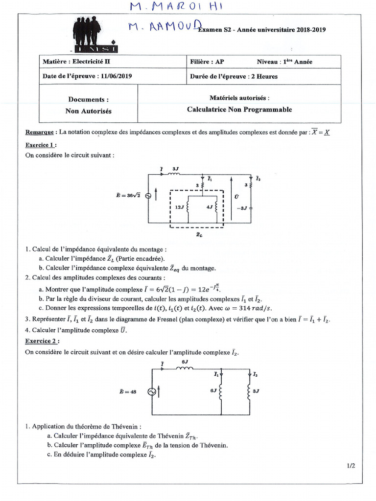 Examens 1ap de s2 2o19 | PDF