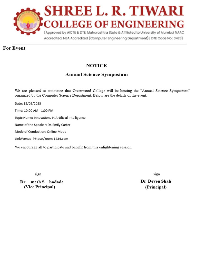 Share NOTICE FORMAT (2) | PDF