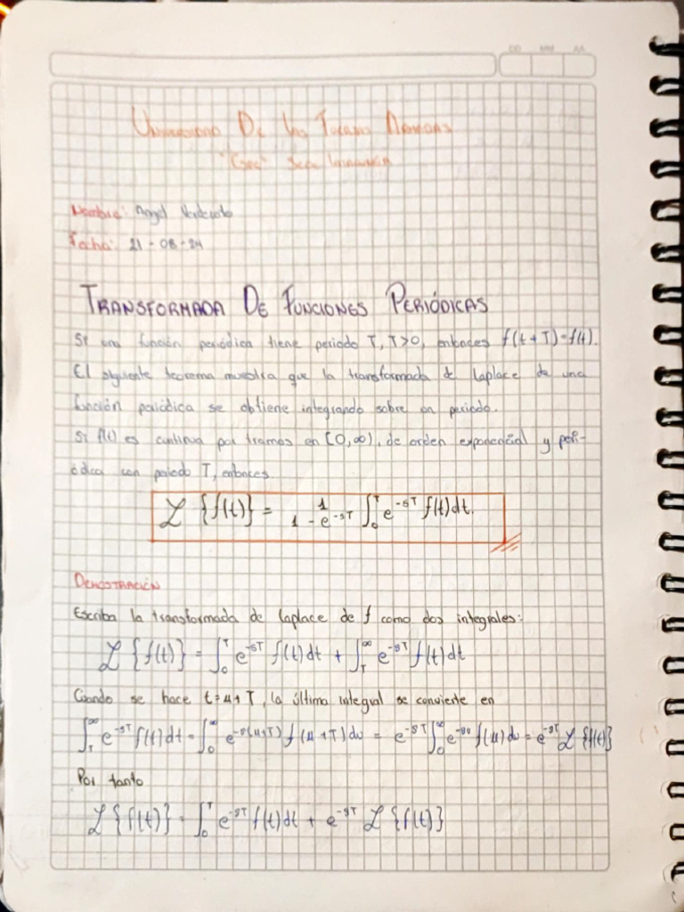 P3 - TAREA 2 - Transformada de Funciones Periódicas - VERDEZOTO | PDF