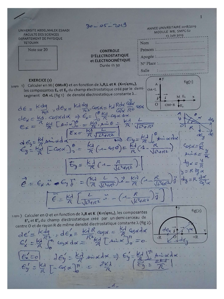 Corr CC Électricité SMPC S2 18-19 | PDF