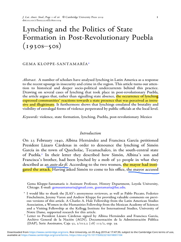 Gema Kloppe-Santamaría Lynch Mexico | PDF | Institutional Revolutionary ...