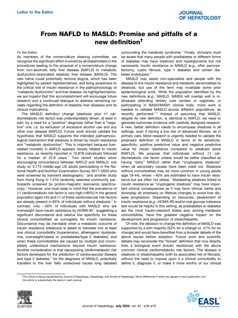 From NAFLD To MASLD Promise and Pitfalls of A New | PDF | Prediabetes ...