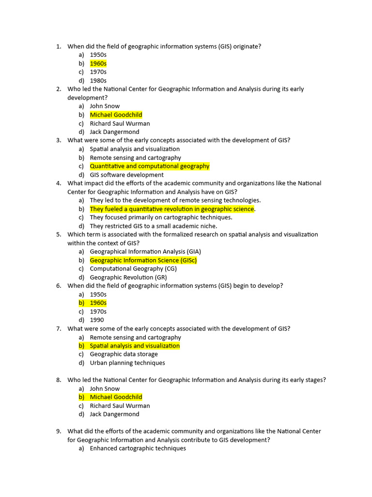 Lec 1 MCQS GIS | PDF | Arc Gis | Geographic Information System