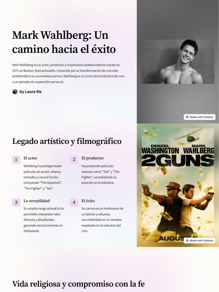 Mark Wahlberg Un Camino Hacia El Exito | PDF