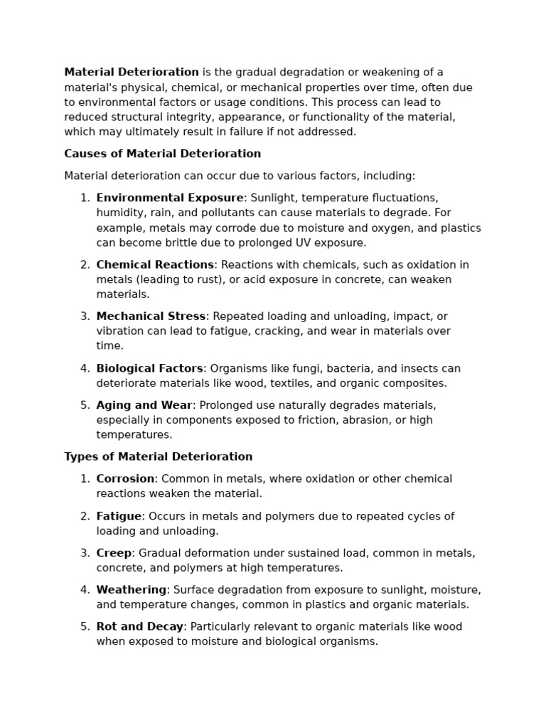 Material deterioration | PDF