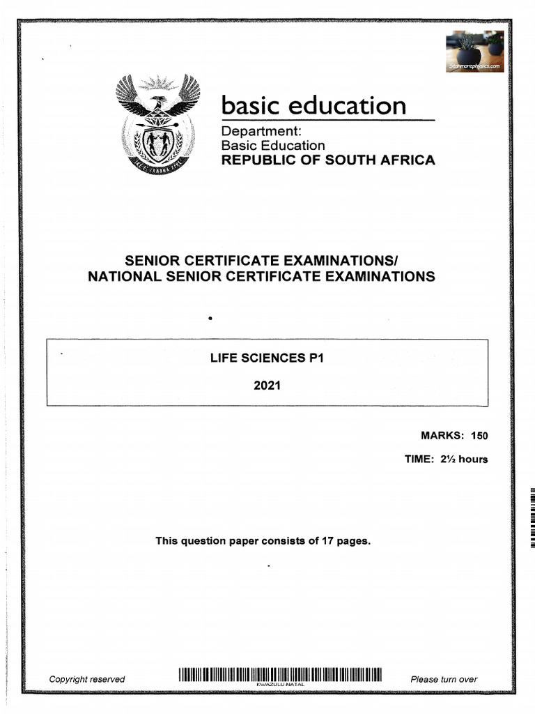 Life Science Grade 12 Supp June 2021 P1 and MEMO | PDF