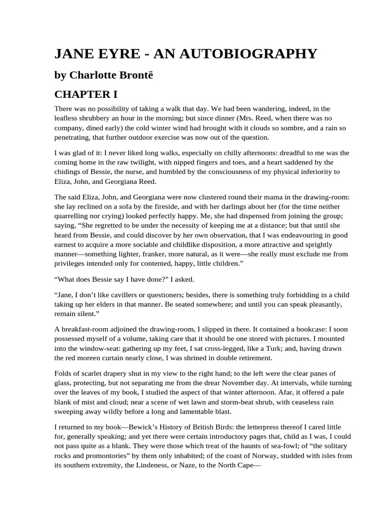 Jane Eyre: Childhood Struggles and Isolation | PDF | Poetry