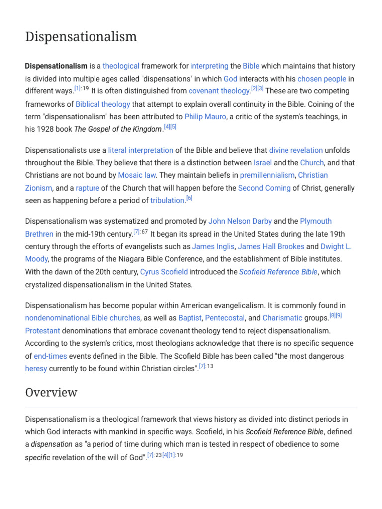 Dispensationalism: Theological Framework Explained | PDF ...