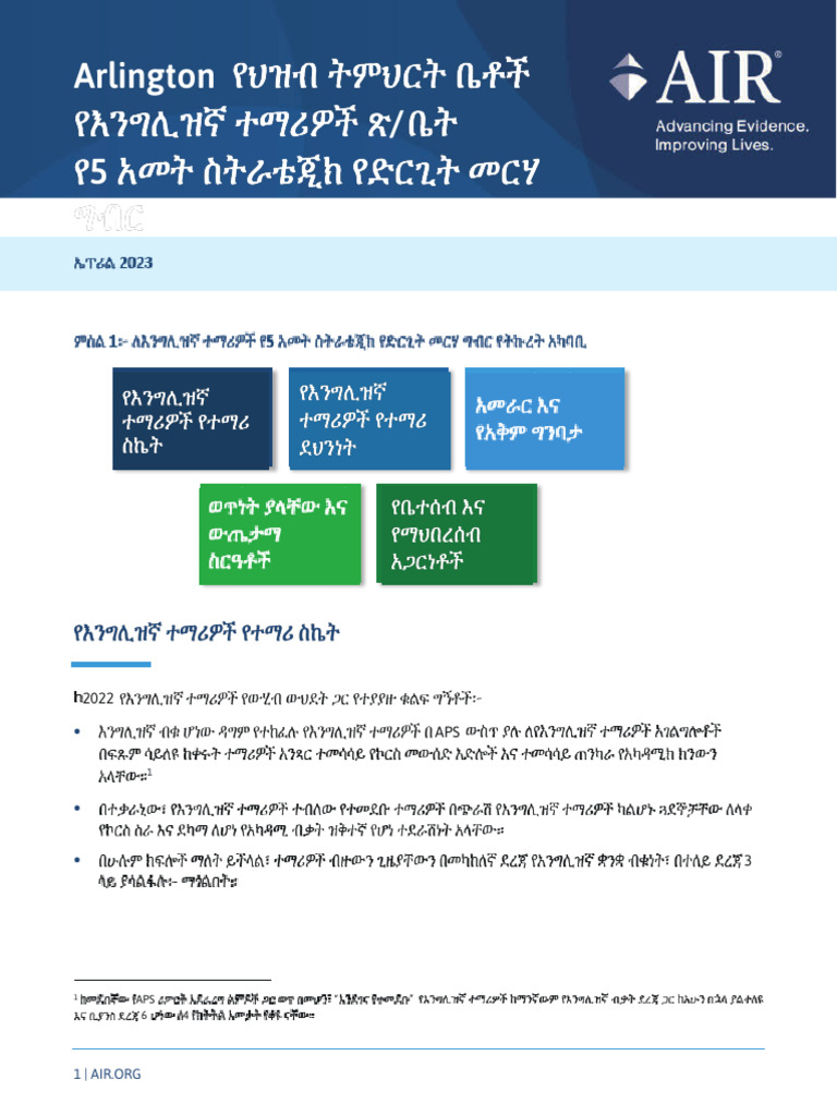 Strategic Action Plan (Amharic) | PDF