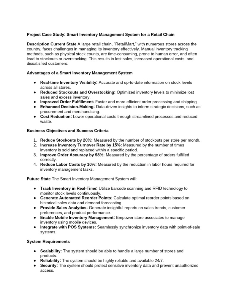 Case Project 001 - CBAP Preparation | PDF | Inventory | Business