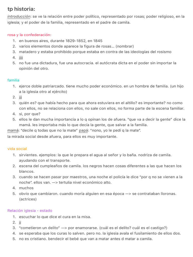 TP Historia:: Rosa y La Confederación | PDF