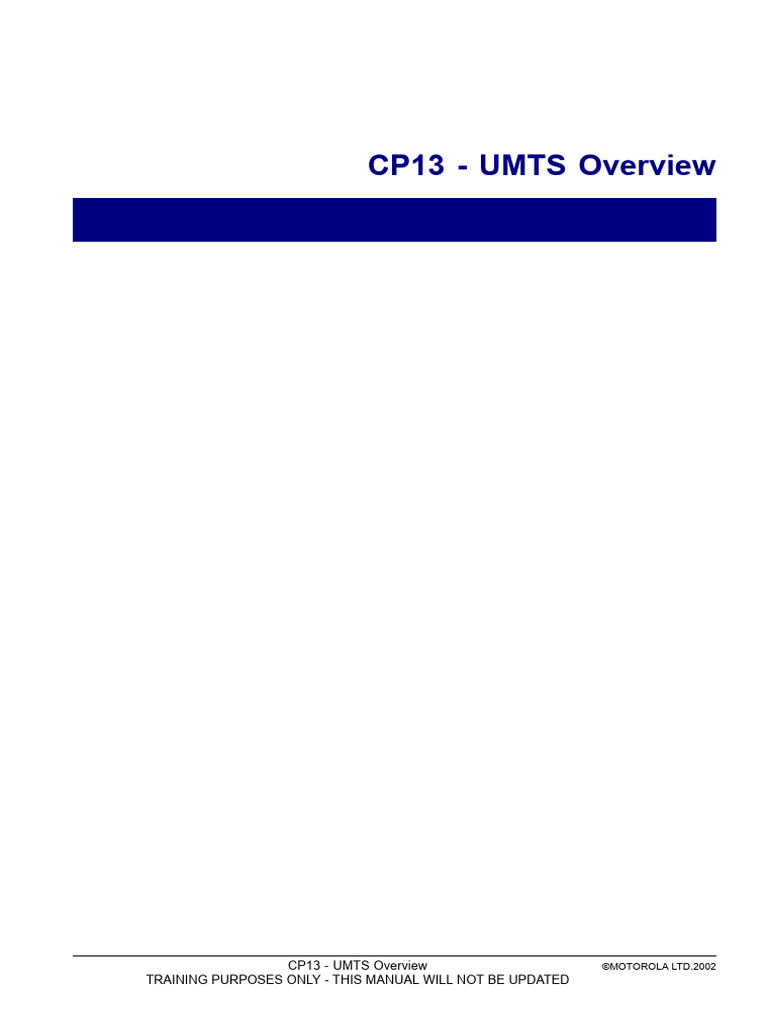 CP13 UMTS Overview V.1R9 | PDF | Service Industries | Radio Resource Management